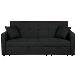 Beliani 3-SITZER-SCHLAFSOFA Polyester Schwarz Glomma
