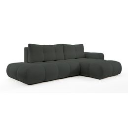ECKSOFA L Form Hosio Dunkelgrau 286/177/88 cm Rechts mit Schlaffunktion