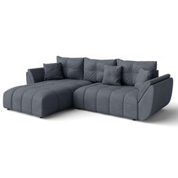 ECKSOFA L Form Verciani Grau 280/190/91 cm mit Schlaffunktion
