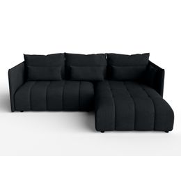 ECKSOFA L Form Cosmova Schwarz 248/180/83 cm mit Schlaffunktion