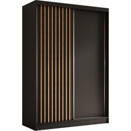 SCHWEBET&Uuml;RENSCHRANK Cabinio Schwarz Eiche Artisan 150/216/61 cm &ndash; Modern, mit Lamellen