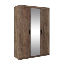 KLEIDERSCHRANK Storicos Eiche Lefkas 133/190,5/53 cm - Modern mit Spiegel 3-t&uuml;rig