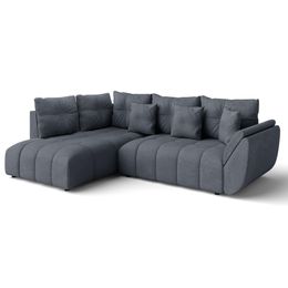 ECKSOFA L Form Corleone Grau 268/192/96 cm mit Schlaffunktion