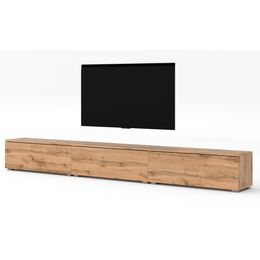 LOWBOARD Loriano 3x100 Eiche Wotan 300/36,5/32 cm &ndash; H&auml;ngend und Stehend