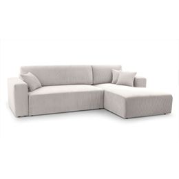 ECKSOFA L Form Catea Wei&szlig; 279/145/84 cm Rechts mit Schlaffunktion