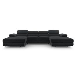 WOHNLANDSCHAFT Arborio Dunkelgrau 352/202/90 cm mit Schlaffunktion