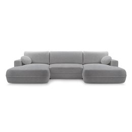 WOHNLANDSCHAFT Peoni Hellgrau 364/168/87 cm mit Schlaffunktion