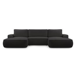 WOHNLANDSCHAFT Ablia Schwarz 364/168/87 cm mit Schlaffunktion