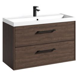 Badplaats BADM&Ouml;BEL-SET Florence 2 Teile Walnuss Braun - 80 x 35 x 51 cm