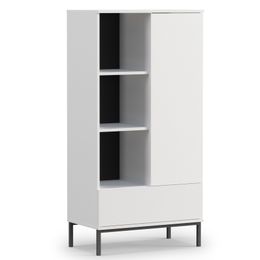 REGAL Queba 1T 1S Wei&szlig; 70/140/41 cm &ndash; wei&szlig;es Regal mit Schublade