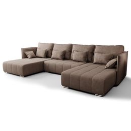 WOHNLANDSCHAFT Florinna Hellbraun 345/182/87 cm mit Schlaffunktion