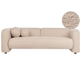 Beliani 3-SITZER-SOFA Boucl&eacute; beige Leiren