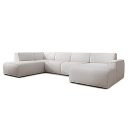 WOHNLANDSCHAFT Didim Wei&szlig; 378/220/78 cm &ndash; gro&szlig;es Sofa stilvoll & bequem L