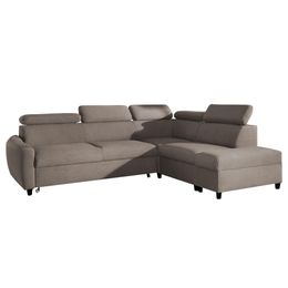 ECKSOFA L Form Olettio Braun 265/205/96 cm Rechts mit Schlaffunktion