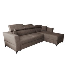 ECKSOFA L Form Ribella Bronze 265/180/100 cm Rechts mit Schlaffunktion