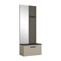GARDEROBENSCHRANK Rosanno II Kaschmir 80,6/204/40 cm &ndash; Modern, mit Spiegel und Kleiderhaken