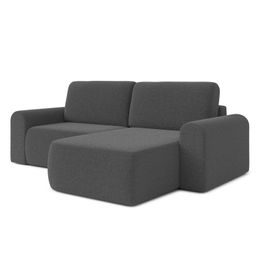 ECKSOFA L Form Otterton Dunkelgrau 250/180/95 cm Rechts mit Schlaffunktion