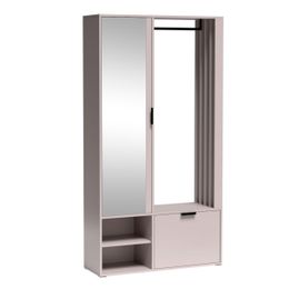 GARDEROBENSCHRANK Milanoir Kaschmir 100/189,4/33 cm - Modern mit Spiegel