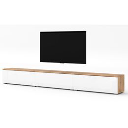 LOWBOARD Loriano 3x100 Wotan, Wei&szlig; Hochglanz 300/36,5/32 cm &ndash; H&auml;ngend und Stehend