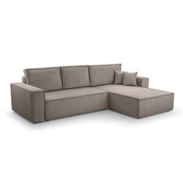 ECKSOFA L Form Cedria Beige 287/145/85 cm mit Schlaffunktion