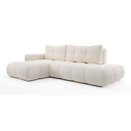 ECKSOFA L Form Hosio Beige 286/177/88 cm Links mit Schlaffunktion