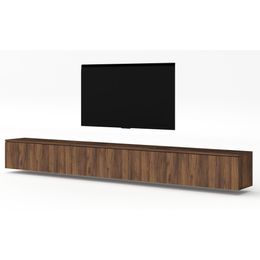LOWBOARD Loriano 3x100 Nussbaum Warmia 300/34/32 cm &ndash; H&auml;ngendes TV Board