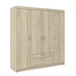 KLEIDERSCHRANK Storicos Sonoma Eiche 176,3/190,5/53 cm - 4T2S Modern mit Schubladen