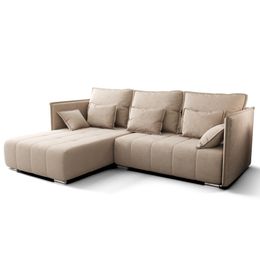 ECKSOFA L Form Florinna Beige 245/182/87 cm mit Schlaffunktion