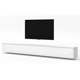 LOWBOARD Loriano 3x100 Wei&szlig; Matt, Hochglanz 300/34/32 cm &ndash; TV Bank