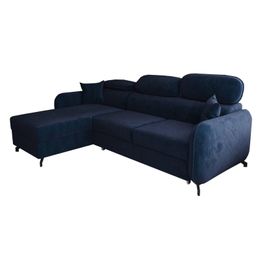 ECKSOFA L Form Ribella 5 Blau 265/180/100 cm Links mit Schlaffunktion