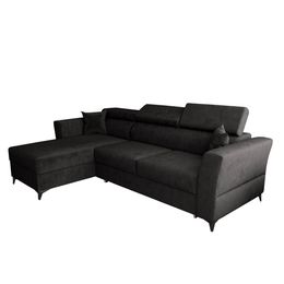 ECKSOFA L Form Ribella Grafit 265/180/100 cm Links mit Schlaffunktion