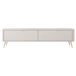 LOWBOARD Vespasia 2T Beige 200/51,2/38 cm &ndash; Geriffelten Fronten
