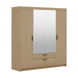 KLEIDERSCHRANK Storicos Ge&ouml;lte Eiche 176,3/190,5/53 cm - 4T2S Modern mit Schubladen und Spiegel