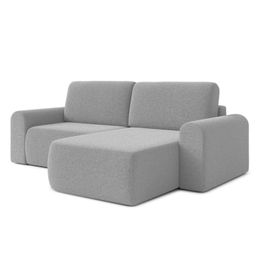 ECKSOFA L Form Otterton Hellgrau 250/180/95 cm Rechts mit Schlaffunktion