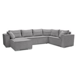 WOHNLANDSCHAFT Lovere U Grau 314/217/90 cm &ndash; mit Schlaffunktion und Bettkasten