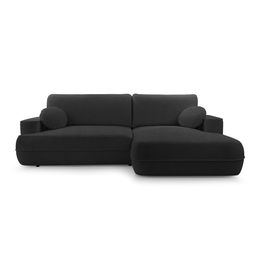 ECKCOUCH L Form Peoni Schwarz 267/168/87 cm mit Schlaffunktion R