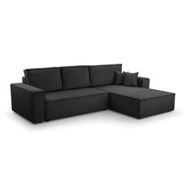 ECKSOFA L Form Cedria Dunkelgrau 287/145/85 cm mit Schlaffunktion