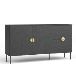SIDEBOARD Brunelli 2T 2S Dunkelgrau 160/87,6/40 cm &ndash; mit ger&auml;umigen Schubladen