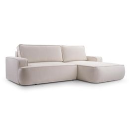 ECKSOFA L Form Ablia Creme 267/168/87 cm mit Schlaffunktion R