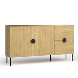 SIDEBOARD Brunelli 2T 2S Eiche Baltic 160/87,6/40 cm &ndash; mit ger&auml;umigen Schubladen