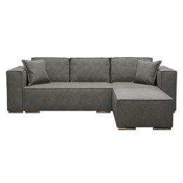 ECKSOFA L Form Vinoria Grau 255/180/82 cm Rechts mit Schlaffunktion