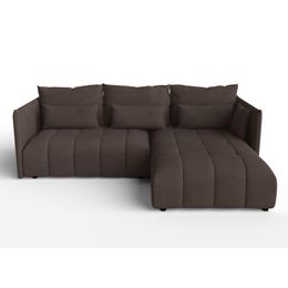 ECKSOFA L Form Cosmova Braun 248/180/83 cm mit Schlaffunktion