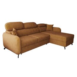 ECKSOFA L Form Ribella 5 Bernstein 265/180/100 cm Rechts mit Schlaffunktion