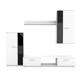 WOHNWAND Formilo Wei&szlig; 294/180/40 cm Hochwertige TV Wohnwand