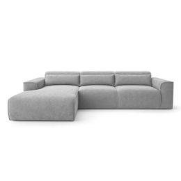 ECKSOFA L Form Ruyam Hellgrau 310/165/78 cm &ndash; Schlaffunktion Links