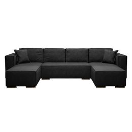 WOHNLANDSCHAFT Vinoria Schwarz 327/180/82 cm mit Schlaffunktion