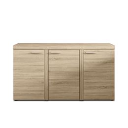 SIDEBOARD Spacoro 3D Eiche Sonoma 148,8/82/40,3 cm &ndash; Wohnzimmer Kommode Modern
