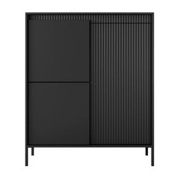 HIGHBOARD Trentinis 3T Schwarz 103,5/123,4/39,5 cm &ndash; Geriffelten Fronten