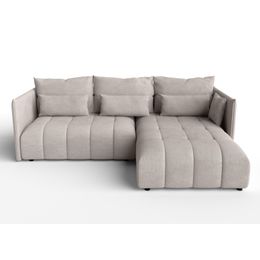 ECKSOFA L Form Cosmova Beige 248/180/83 cm mit Schlaffunktion