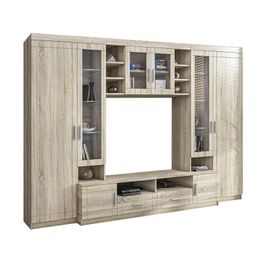 WOHNWAND Parisca Sonoma Eiche 340/198/44 cm Klassische mit viel Stauraum